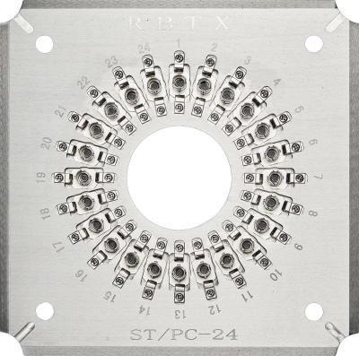 China STPC24 24 Ports ST/PC Fiber Optic Connector Polishing Holder Jig 1.08kg for sale