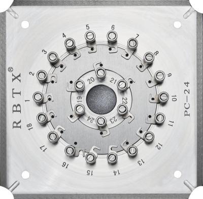 China Rongbang RBTX-PC250-24 24 Port 250um PC Fiber Optic Connector Polishing Holder Stainless Steel for sale