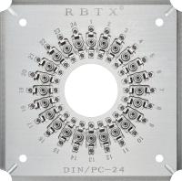 China Rongbang RBTX-DINPC24 Polishing Holder 24 Ports DIN PC Fiber Optic Connector Tip Grinding for sale