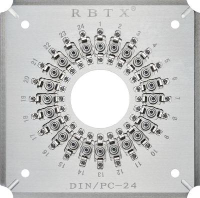 China Rongbang RBTX-DINPC24 Polishing Holder 24 Ports DIN PC Fiber Optic Connector Tip Grinding for sale