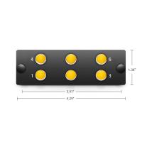 China OM4 Om3 Fiber Patch Panel P6STSXMMF 6 ST/PC Simplex Plated Adapter Panel 6 Fibers for sale