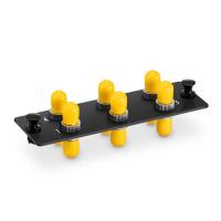 China OM4 Om3 Fiber Patch Panel P6STSXMMF 6 ST/PC Simplex Plated Adapter Panel 6 Fibers for sale