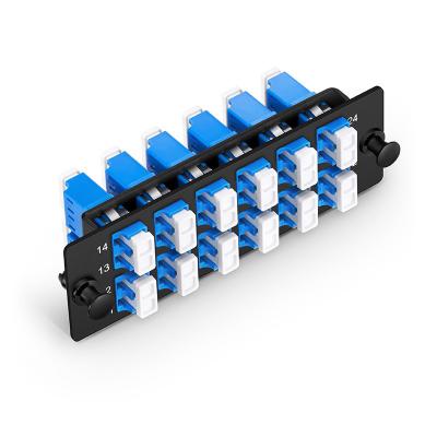 China 12 Port LC Duplex Fiber Optic Patch Panel 24 Fibers OS2 Single Mode 1U for sale