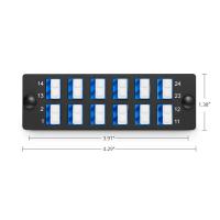 China 12 Port LC Duplex Fiber Optic Patch Panel 24 Fibers OS2 Single Mode 1U for sale
