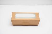 China Brown Kraft Take Out Boxes Eco Friendly Macaron Cookie Snack With PLA Window for sale