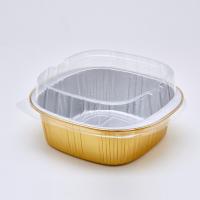China Aluminum Foil Square Cupcake Liners Brownie Baking Cups With Lids for sale