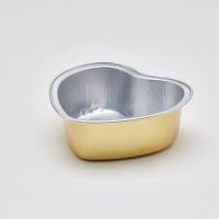 China 100ml Mini Heart Shaped Aluminum Foil Cake Pan With Clear Lids Disposable for sale