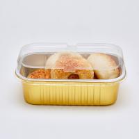 China Golden Aluminum Foil Food Disposable Baking Pans With Lids for sale