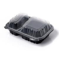 China 800ml 29oz Transparent PP Hinged Lid Microwave Container 9.1''X7''X3'' for sale