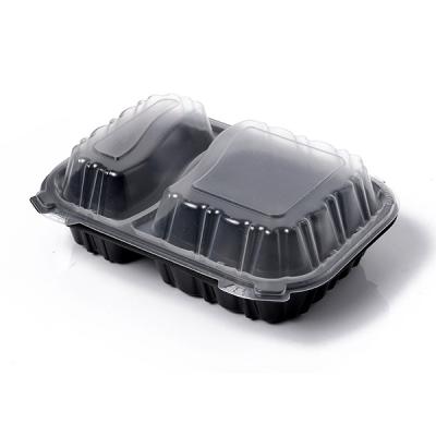 China 800ml 29oz Transparent PP Hinged Lid Microwave Container 9.1''X7''X3'' for sale