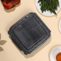 China 1350ml PP Hinged Lid Microwave Container 48oz 9.2''X9.5''X3'' for sale