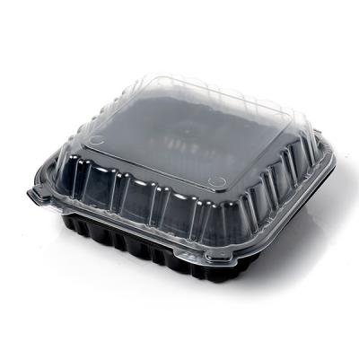 China 1150ml PP Hinged Lid Microwave Container 41oz 8''X8.3''X3'' for sale
