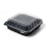 China 1600ml PP Hinged Lid Microwave Container 57oz 10.2''X10.2''X3.2'' for sale