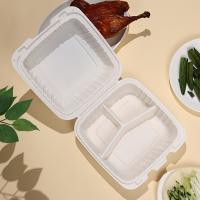 China 38oz 1050ml Plastic Food Packing Box Takeout MFPP Hinged Lid Microwavable Container 9''X9''X2.8'' for sale