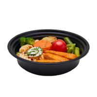 China 16oz PP American Style Black Base Round Container Food Grade for sale