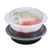 China 16oz PP American Style Black Base Round Container Food Grade for sale