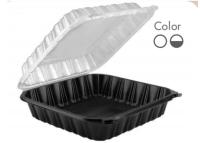 China PP Hinged Lid Clamshell Container Microwavable 5.8”x6.2”x3” for sale