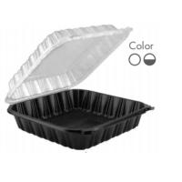 China Reusable Plastic Food Packaging Box, PP Hinged Lid Clamshell Container,Microwavable,10.2”x10.2”x3.2” for sale
