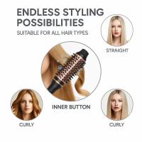 China 2-IN-1 Hair Straightener Curl Brush Electric Heated Fast Heat Drying Styler Dual Voltage 65W 21,000 RPM Motor Home Travel Salon for sale