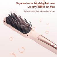 China Electric Portable Ceramic Ionic Hair Straightener Brush with Metal Handle Adjustable Heat Settings for Home Hotel & Salon Use for sale