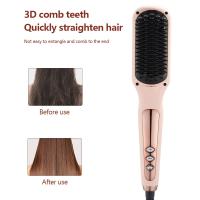 China Electric Portable Ceramic Ionic Hair Straightener Brush with Metal Handle Adjustable Heat Settings for Home Hotel & Salon Use for sale