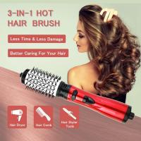 China Electric 3-in-1 Hot Air Styler & Rotating Hair Dryer with Negative Ionic Technology for Dry Hair Curls & Straightens Hotel Use for sale