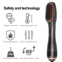 China Electric Ceramic Hairdryer Brush Straightener Overheating Protection Negative Ion Technology Fast Heating Lightweight Hotel for sale