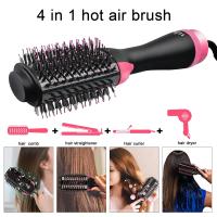 China Hair Dryer Hot Air Brush Styler Volumizer Hair Straightener Curler Comb Roller Ceramic Household Use Electric Ion Blow Dryer for sale