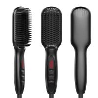 China 2024 Best New Electric Portable Safety Negative Ion Ceramic Straightener Comb Brush 45W 5 Temperature Settings Hotel Household for sale
