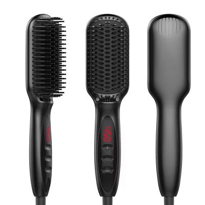 China 2024 Best New Electric Portable Safety Negative Ion Ceramic Straightener Comb Brush 45W 5 Temperature Settings Hotel Household for sale