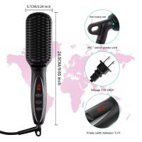China 2024 Best New Electric Portable Safety Negative Ion Ceramic Straightener Comb Brush 45W 5 Temperature Settings Hotel Household for sale