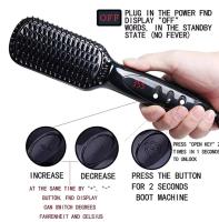 China 2024 Best New Electric Portable Safety Negative Ion Ceramic Straightener Comb Brush 45W 5 Temperature Settings Hotel Household for sale
