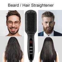 China 2024 Best New Electric Portable Safety Negative Ion Ceramic Straightener Comb Brush 45W 5 Temperature Settings Hotel Household for sale