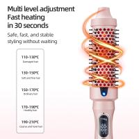 China 2-in-1 Compact Electric Infrared Ionic Curling Comb Straightening Iron with PTC Heater & LED Display for Household Use for sale