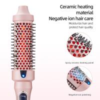 China 2-in-1 Compact Electric Infrared Ionic Curling Comb Straightening Iron with PTC Heater & LED Display for Household Use for sale