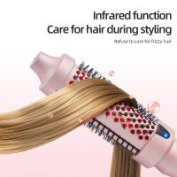 China 2-in-1 Compact Electric Infrared Ionic Curling Comb Straightening Iron with PTC Heater & LED Display for Household Use for sale