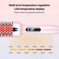 China Electric 3 1 Heated Brush Ionic Curling Hairbrush Ceramic Tourmaline Volumizing Straight Infrared Thermal Brush Women for sale
