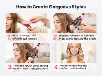 China Electric PTC Heated Curling Iron Brush 38mm Thermal Round Brush Anti-Scald Hair Styler Volumizing Curler for Home Salon & RV Use for sale