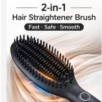 China 2026 High Quality Wholesale Private Label Electric Wide Plate Hair Brush Hair Comb Electric Anti-scald Hot Brush for sale