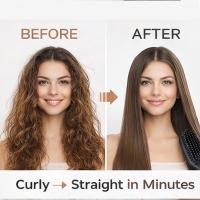 China 2026 High Quality Wholesale Private Label Electric Wide Plate Hair Brush Hair Comb Electric Anti-scald Hot Brush for sale