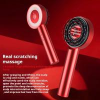 China Promote Hair Growth Portable Head Massager Electric Vibration Massage Comb Red Light Micro-current Oil Applicator 1500mA Battery for sale