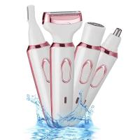 China 4-in-1 Rechargeable Rotating Disc Electric Razor Women Painless Grooming Kit-Portable Plastic Household Travel Use English for sale