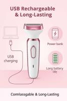 China 4-in-1 Rechargeable Rotating Disc Electric Razor Women Painless Grooming Kit-Portable Plastic Household Travel Use English for sale