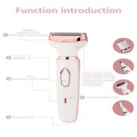 China 4-in-1 Rechargeable Rotating Disc Electric Razor Women Painless Grooming Kit-Portable Plastic Household Travel Use English for sale