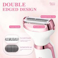 China 4-in-1 Rechargeable Rotating Disc Electric Razor Women Painless Grooming Kit-Portable Plastic Household Travel Use English for sale