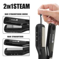 China Professional Electric Ceramic Hair Straightener with LCD Display Steam 5-Level Adjustable for Salon Hotel Outdoor & Home Use for sale