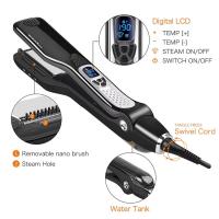 China Professional Electric Ceramic Hair Straightener with LCD Display Steam 5-Level Adjustable for Salon Hotel Outdoor & Home Use for sale