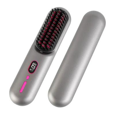 China Rechargeable Foldable Negative Ion Portable Ceramic Curling Hair Comb 12-Temperature USB Household Doesn't Hurt Hair Travel for sale