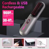 China Rechargeable Foldable Negative Ion Portable Ceramic Curling Hair Comb 12-Temperature USB Household Doesn't Hurt Hair Travel for sale