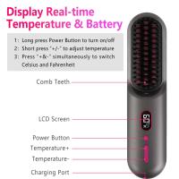 China Rechargeable Foldable Negative Ion Portable Ceramic Curling Hair Comb 12-Temperature USB Household Doesn't Hurt Hair Travel for sale
